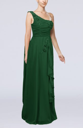 Hunter Green Elegant Sheath Sleeveless Zipper Chiffon Ruching Mother Of